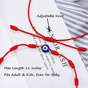JczR.Y M Letter Disc Bracelet Charm Red Rope Blue Evil Eye Bracelet Handmade Good Luck String Protection Link Wommen's Fashion Jewelry(M)