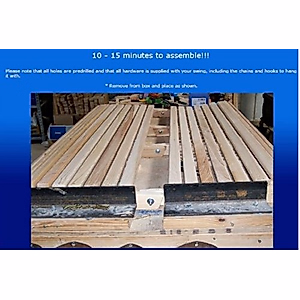 5 Five Feet Ft Made in The USA Cypress Lumber Roll Back Porch Swing with Stainless Steel Hardware Made from Rot-Resistant Cypress Eternal Wood