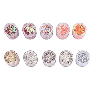 COHEALI 10pcs Nail Art Glitter Sequins Diamond Jewelry Set Glitter Nail Polish Set Makeup Stickers Mica Powder Holographic Nail Sequins Rhinestone Stickers Pigment Powder Manicure The Pet