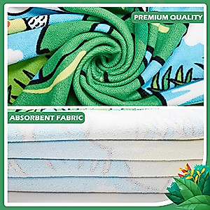 3 Pack Kids Hooded Towel 47 x 24 Inch Baby Beach Bath Towel for Girls Boys Thicker Toddler Swim Towels Ponchos with Hood Cotton Pool Bath Towels Poncho for 1-7 Years (Shark, Astronaut)