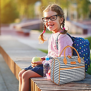 Tirrinia Lunch Bag Women Box Insulated Men Lunchbox Adults, Insulated Bag women Box Freezable Adult Cute Large Tote Cooler, Lunch Women Bag for Work, Picnic, Best Independence Day Gift, Grey