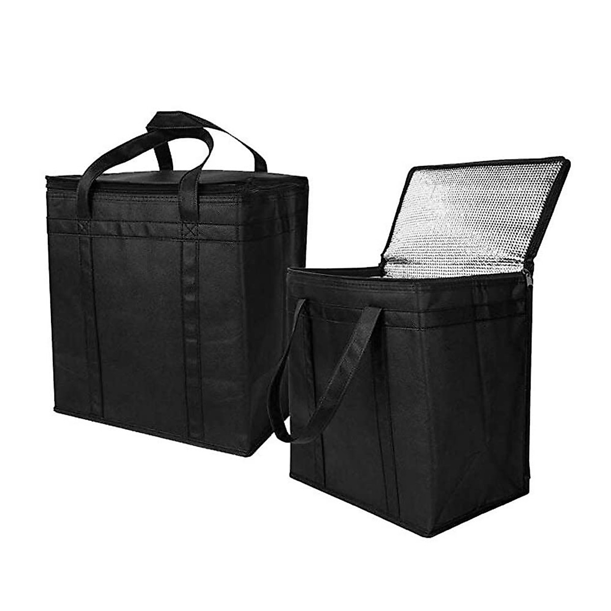 Insulated Grocery Bags, Collapsible Commercial Food Delivery Bag Reusable Picnic Cooler Bag for Food & Groceries Delivery Restaurants
