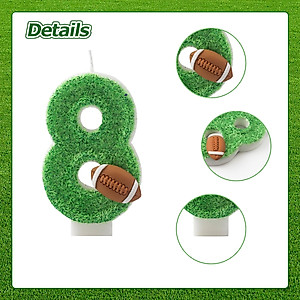 Birthday Number 1 Candles,1st Green Football Birthday Candles for Cake,Number 1 Candle Cake Topper for Anniversary Celebrations Supplies (Number 1)