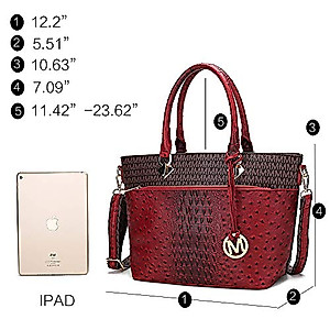 MKF Crossbody Shoulder Bag for Women – PU Leather Top Handle Pocketbook – Roomy Tote Satchel Handbag Purse M Charm Black