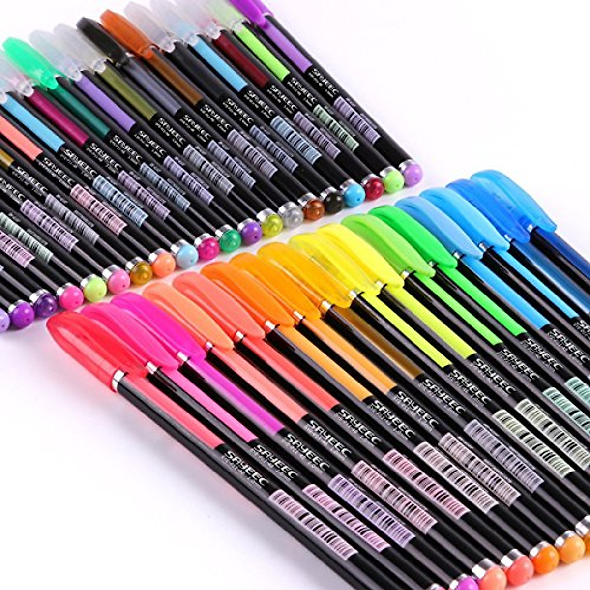 WITERY Gel Pens Set for Adult Coloring Books – Premium Ink Medium Tip Marker set Includes 48 Quantity Artist Quality Coloring Pens: 12 Glitters, 12 Metallic, 12 Pastels, 12 Highlighters