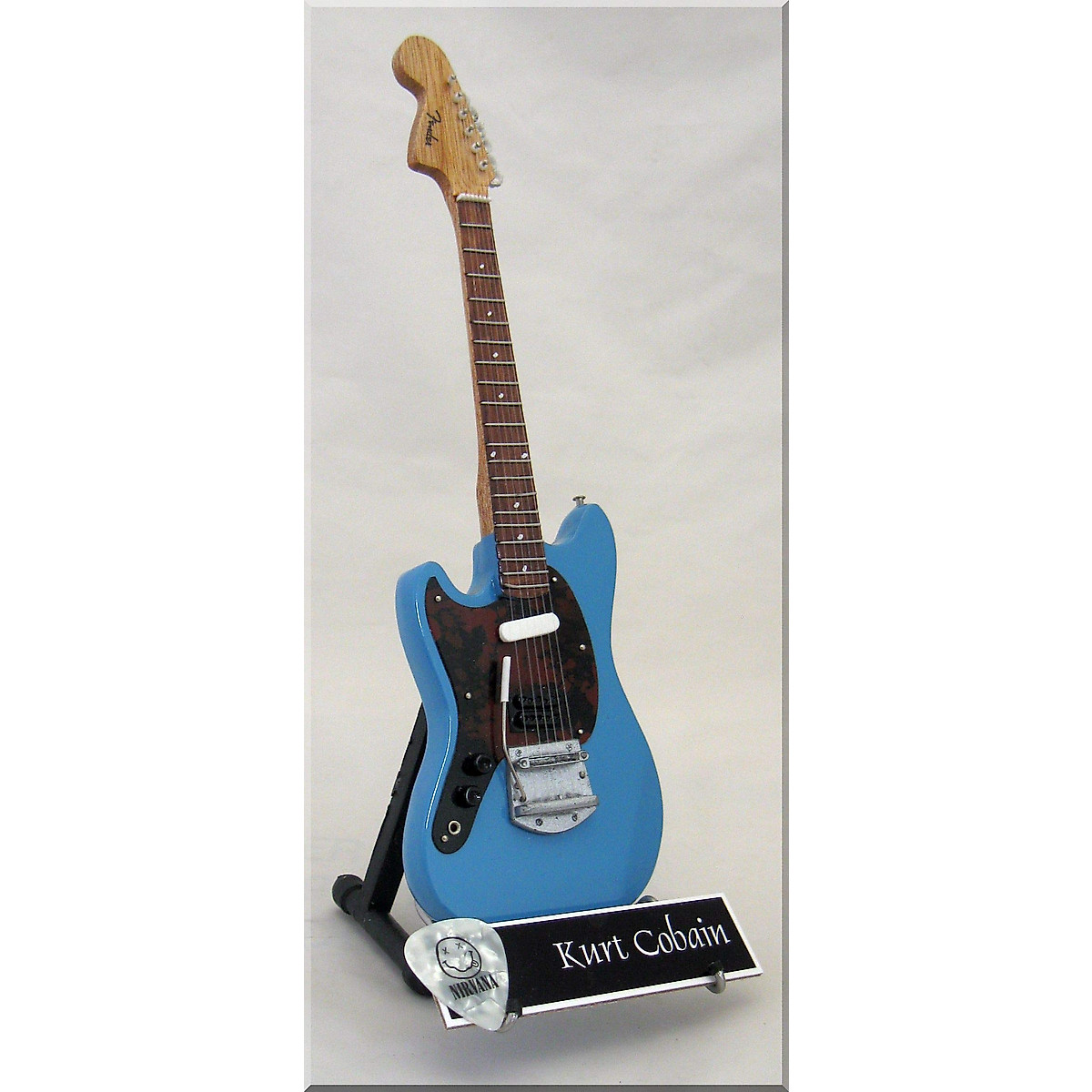 KURT COBAIN Miniature Guitar Nirvana with Guitar Pick