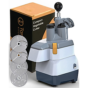 Commercial Small Food Processor - Compact Food Processor with Continuous Feed, 4 Stainless Steel Discs, 1 HP Motor - Vegetable Cutter Electric, Shredder Food, and Small Food Processors