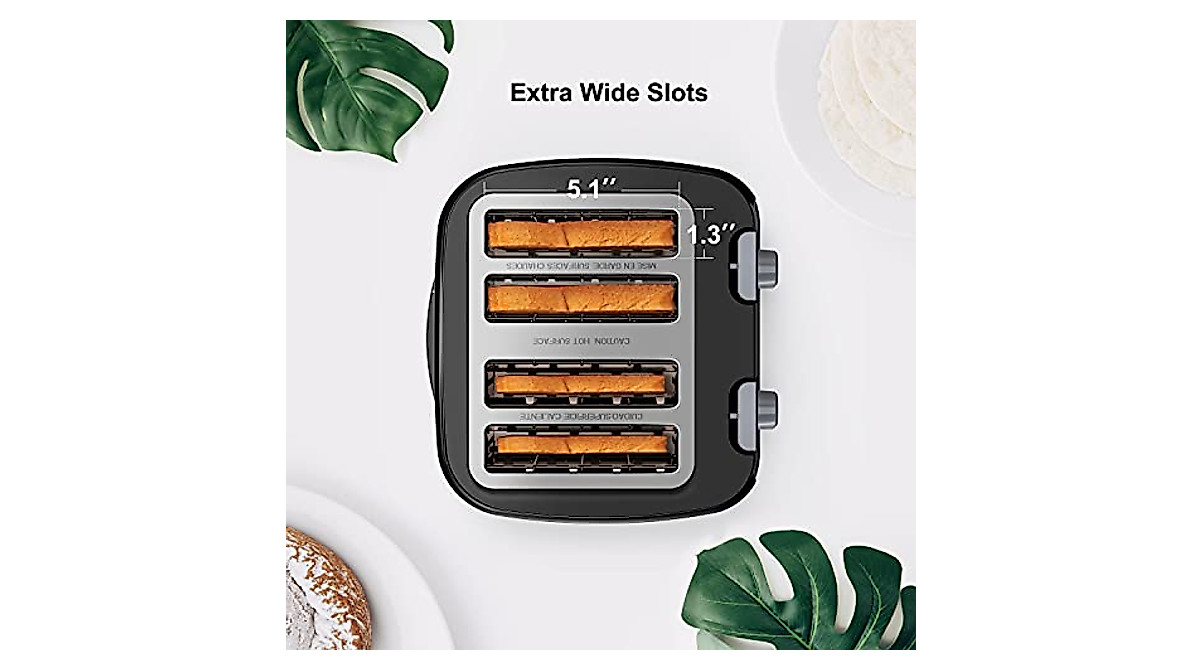 Willz 4-Slice Toaster with Wide Slots & 6 Browning Levels