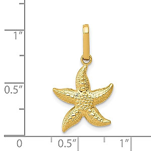 IceCarats 14K Yellow Gold Starfish Necklace Charm Pendant Only