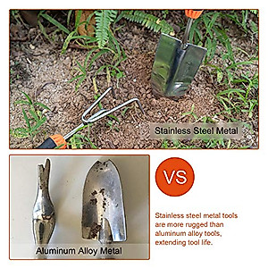 LANNIU Garden Tool Set, Stainless Steel Gardening Kit, Heavy Duty Gardening Hand Tools, Gardening Gifts for Women, Grandparents, Seniors, Mom & Dad