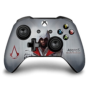Head Case Designs Officially Licensed Assassin's Creed Master Assassin Ezio Auditore Brotherhood Graphics Vinyl Sticker Gaming Skin Decal Cover Compatible With Xbox One X Console and Controller Bundle