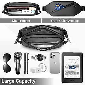 Sling Crossbody Bag for Men,Small Shoulder Bag Chest Bag Cross Body Bag Sling Backpack,7.9 Inch Compact Waterproof Lightweight Casual Daypack for Men Women Travel Hiking Walking Work Gym Outdoor Sport