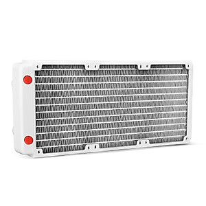 360mm Water Cooling Radiators, 12 Pipe Heat Exchanger Radiators, Copper Computer Radiators for PC CPU Computer Water Cool System, G1/4 Thread, Easy Installation, White