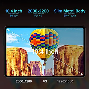 TECLAST Gaming Tablet 10.4 inch Android 12 T40Pro Tablet 18W PD Fast Charge 8GB+128GB 2000x1200 FHD Android 4G LTE Bluetooth Dual SIM 13MP Camera 2.0GHz Octa Core Dual WiFi GPS 7000mAh(512GB TF)