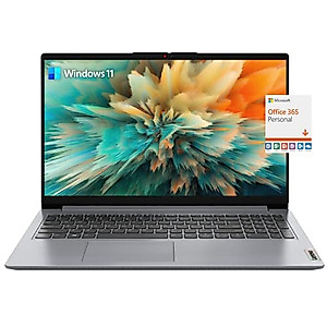 Lenovo IdeaPad, 8GB RAM, 256GB SSD, AMD Dual-core Processor, 15.6 Inch HD Anti-Glare Display, Long Battery Life Up to 9.5Hr, HDMI, SD Card Reader, Windows 11, 1 Year Microsoft 365