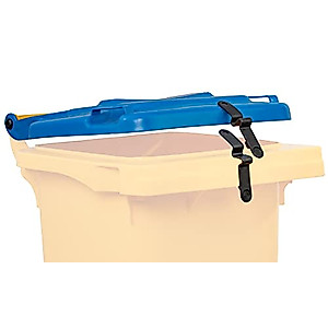 SafeWaste Push Clip Auto-Release Rubber Trash Can Lid Latch, for Litter Prevention and Safety. Stops Wind Blowing lid Open, Stops Animals accessing Contents. Automatically Releases When Collected