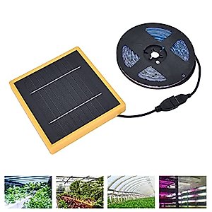 Septpenta Solar Plant Grow Light,Promote Growth,LED High Luminous Flux 5W 5V Solar Grow Light Strip for Gardening, Home Balcony Seeding, Breeding, Greenhouse and Bonsai(0.5M)