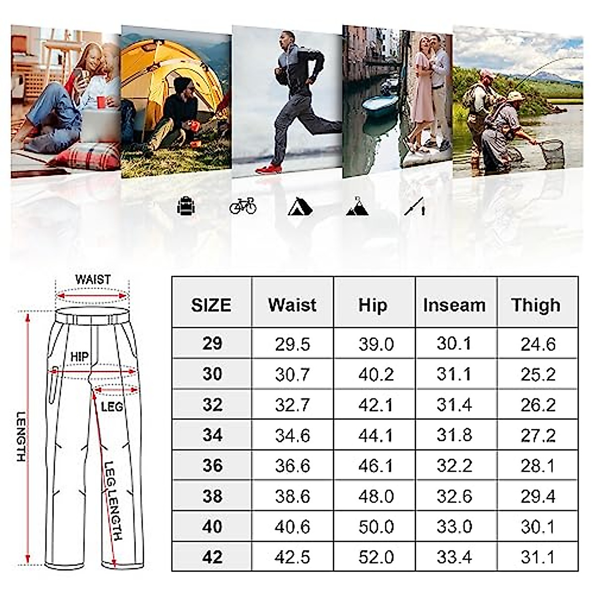 Hiking Pants for Men boy Scout Convertible Cargo Zip Off Lightweight Quick Dry Breathable Fishing Safari Shorts,6226,Grey,29