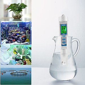 BUZHI pH & EC & Temp Meter, New Professional 3 in 1 Multi-Parameter Water Quality Tester Monitor Portable Pen Type pH & EC & Temp Meter Acidometer Water Quality Analysis Device