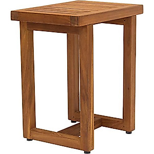 AquaTeak 18" Spa Teak Shower Bench with Elevated Height