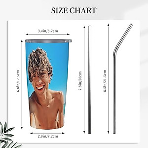 OAEWRE Gavin Actors Casalegno Stainless Steel Mug Insulated Tumbler Coffee Mugs with Lids and Straw Double Wall Vacuum Cup 20oz