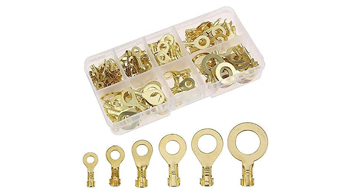 150 Pcs Cable Ring Terminal Ring Cable Lugs Copper Lugs Ring Terminals ...