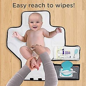 liuliuby Smart Changing Kit - Portable Diaper Changing Pad with Wipes Dispenser Pocket - Extra Large Mat for Baby and Toddler…