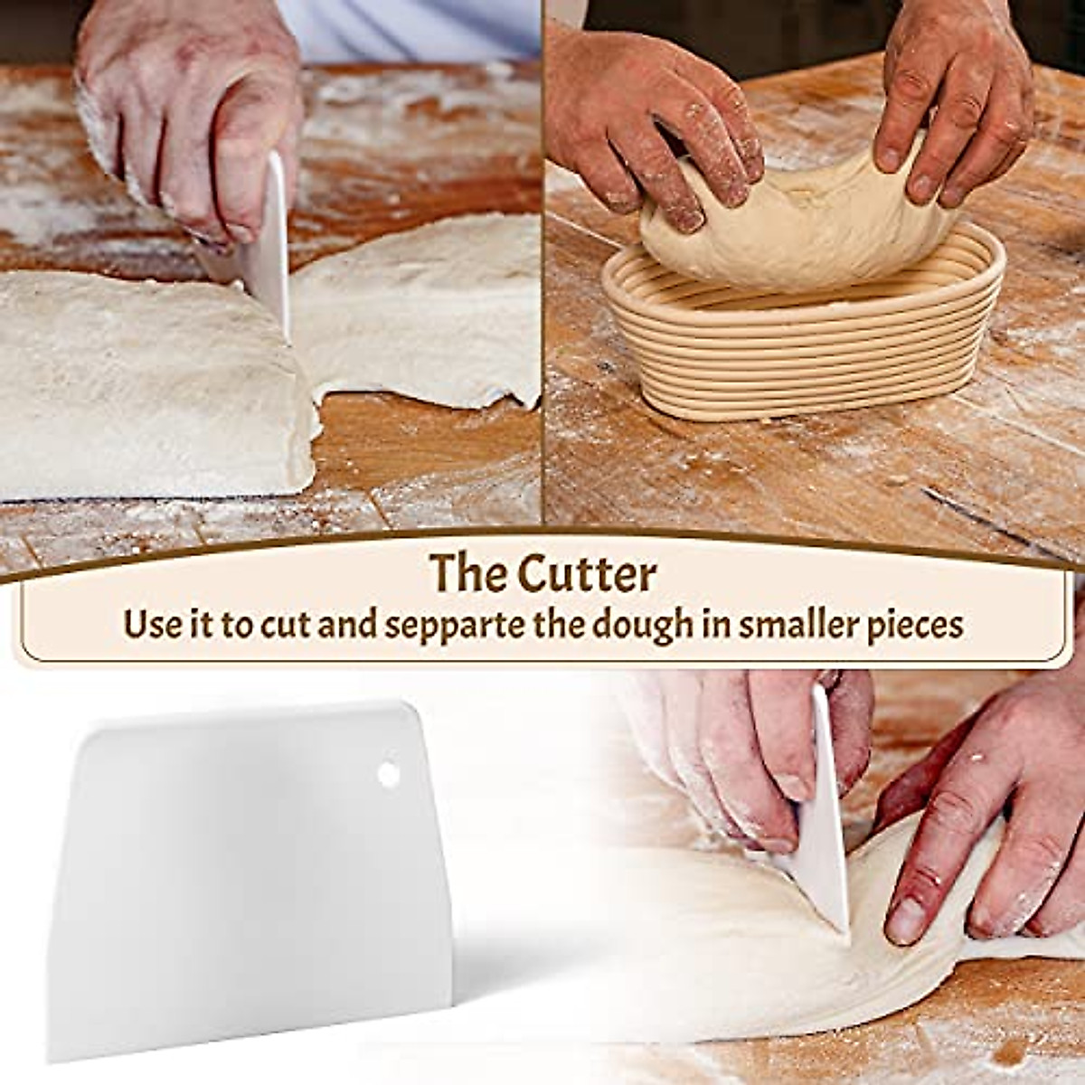 11 Inch Oval Bread Banneton Proofing Basket with Liner Cloth– Set of 2 + Premium Bread Lame and Slashing Scraper, the ideal Baking Bowl for Sourdough and Yeast Bread Dough by Criss Elite