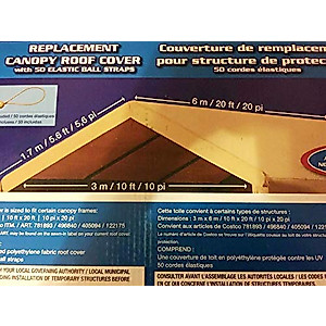 Costco Heavy Duty Roof Cover Top Replacement for Carport Canopy Shelter Canvas 10' x 20' feet Waterproof/UV-Resistant (Cover Only, Frame Not Included) Car port