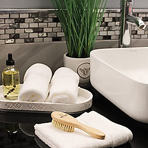 Dry Brush for Face for Smooth Radiant Skin by Zen Me, Natural Face Exfoliator Tool to Unclog Pores, Promote Lymph Flow & Reduce Swelling, Facial Brush with Natural Boar Bristles & Polished Wood Handle