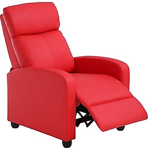 Recliner Chair for Living Room Recliner Sofa Reading Chair Winback Single Sofa Modern Home Theater Seating Lounge with PU Leather Padded Seat Backrest