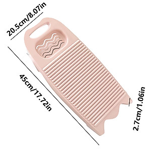 CUCUFA Washboards for Hand Washing Clothes, Plastic Hand Washing Board Non-Slip Laundry Washing Boards, Manual Wash Clothes Pad Washing Tool for Household, Pink