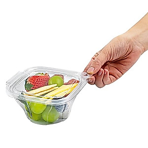 Restaurantware Tamper Tek 8 Ounce Snack Containers 100 Durable Deli Containers - Tamper-Evident Lid Disposable Clear PET Round Containers With Lid For Takeout And Delivery Orders