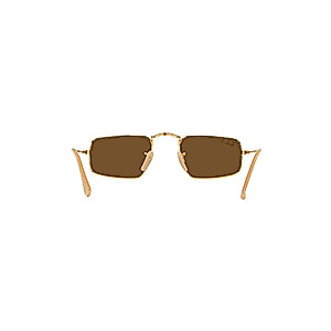 Ray-Ban RB3957 Julie Rectangular Sunglasses, Legend Gold/Polarized Brown, 49 mm