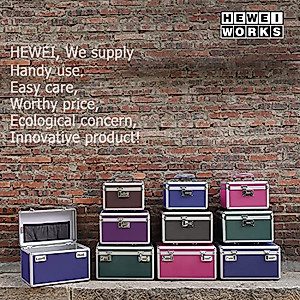 HEWEI WORKS Large capacity Locking Box， Lockable Medication Box with Portable Storage Case, 15''x 8.7''x 9.3'', Childproof Medicine Lock Organizer, Locked Empty First Aid Storage Case (GREEN)