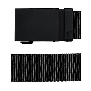 Mission Belt Men's Ratchet Belt - Stealth - Matte Black Buckle/Black Nylon Strap, Medium (33-35)