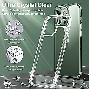 JUSTCOOL Crystal Clear Designed for iPhone 13 Pro Case, [Not Yellowing] [Military Grade Drop Protection] Slim Thin Clear Phone Case for iPhone 13 Pro 6.1 inch (Clear)