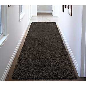 Ottomanson Indoor Solid Shag Design Rubber Back 5x7 Soft Pile Shag Area Rug for Bedroom, Living Room, Dining Room, Office, 5' x 7', Cream