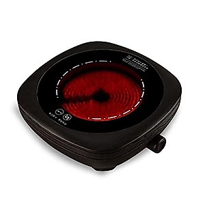 Commercial Hot Pot Induction Cooker Mini Electric Pottery Stove Tea Stove Kettle Brewing Black Tea Pu'er Coffee Health Pot Induction Stove Small Hot Pot 2 Level Touch Black Microcrystalline Panel Hot