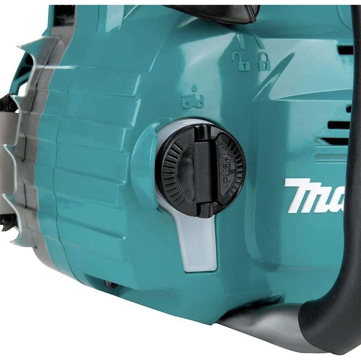 Makita 40V Max XGT 5.0Ah Brushless Lithium-Ion Battery with Built-In LED On/Off Switch, 18 Inch Cordless 42CC Gas Chain Saw Kit with Active Feedback-Sensing Technology