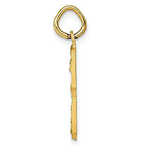 Diamond2Deal 14k Yellow Gold Medium Diamond-Cut Number 3 Charm Fine Jewelry for Women