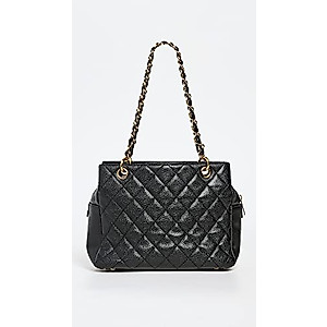 CHANEL Women's Pre-Loved Petit Timeless Tote, Caviar, Black, One Size