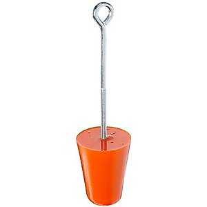 UltraTech 2114 Polyurethane Conical Ultra-Drain Plug, 3" Diameter, Orange