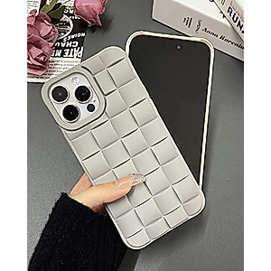 Ginkgonut Compatible with iPhone 13 Pro Max Case for Women/Girls, Cute 3D Laid Desgin Soft Silicone Shockproof Raised Bumper Corners Case for iPhone 13 Pro Max（Gray）