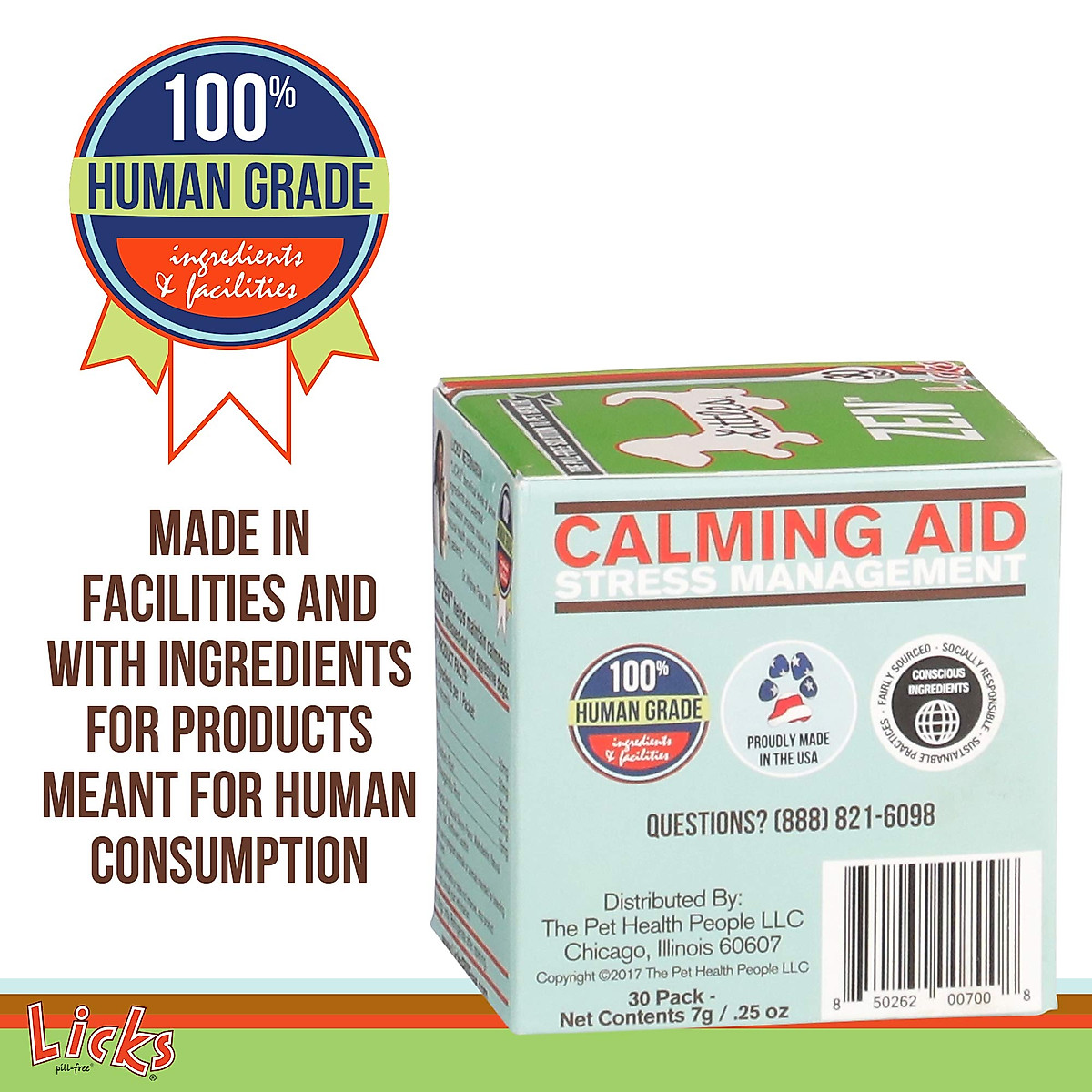 Licks Pill Free Zen Small Breed Dog Calming Aid - Zen Calming Aid Supplements for Aggressive Behavior & Nervousness - Calming Dog & Puppy Treats for Stress Relief & Dog Health - Gel Packets - 30 Use