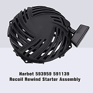 Harbot 593959 Recoil Rewind Starter Assembly for Brigs and Straton 08P502 093J02 09P602 09P702 590588 591139 595355 593961 500E 140CC Engines