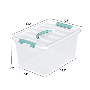 AnnkkyUS 6 Pack 14 Quart Clear Storage Bins with Lids, Plastic Latching Storage Box