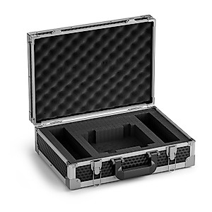 Phenyx Pro Medium Size Carrying Case, Customizable Pre-Diced Foam, Aluminum Alloy Sturdy Build, Suitable for Wireless Mic System Storage & Camera Gear Transportation