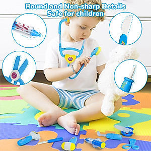 Kids Doctor Kit for Toddlers 3-5 Boys Girls,32 Pcs Toddler Dress Up Pretend Play Dentist Medical Kit Kids Doctor Playset with Stethoscope Costume Gifts Educactional Toys for 3 4 5 Year Old Boys