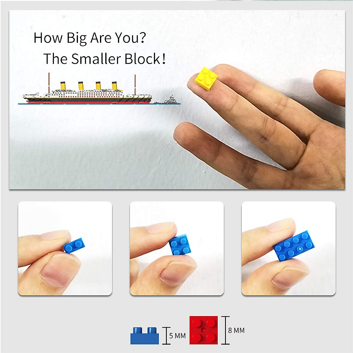 Titanic Architecture Toys Set Micro Mini Building Model Kit for Adults and Kids Age of 14+ 1872 Pieces